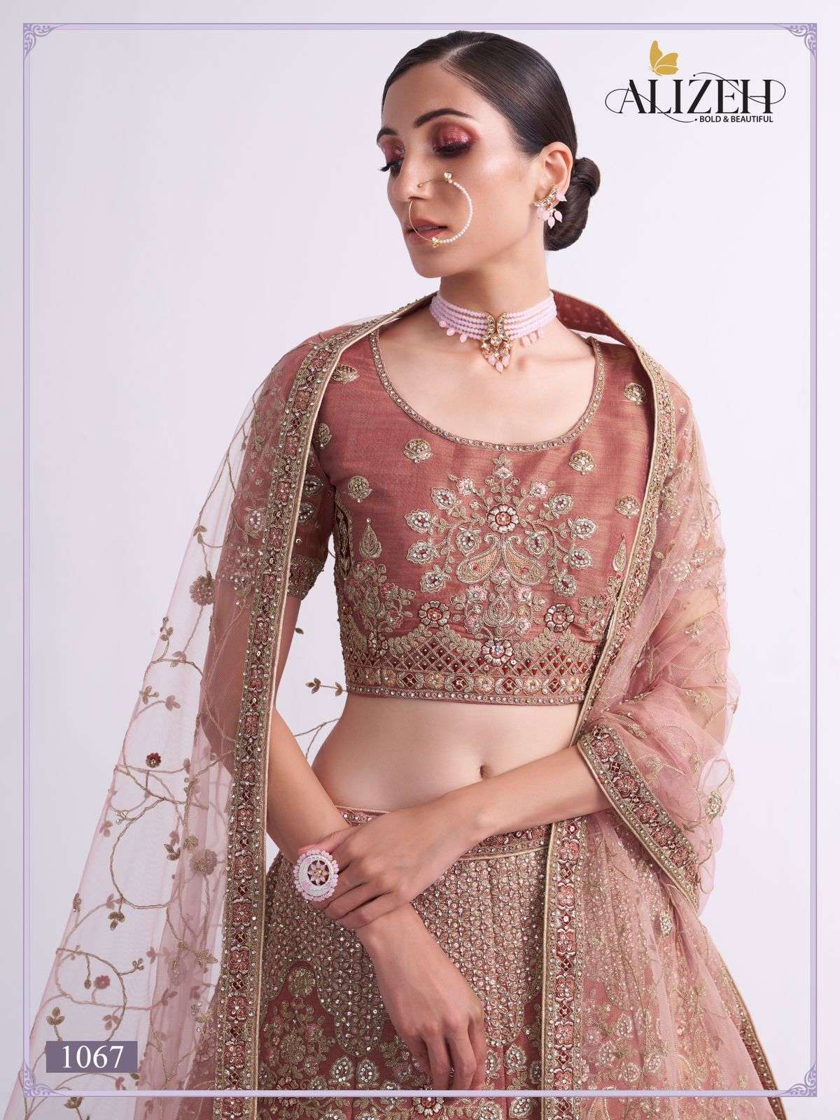 ALIZEH PRESENTS BRIDAL HERITAGE PREMIUM -2 DNO 1067 SHADED RUST INDIAN ...