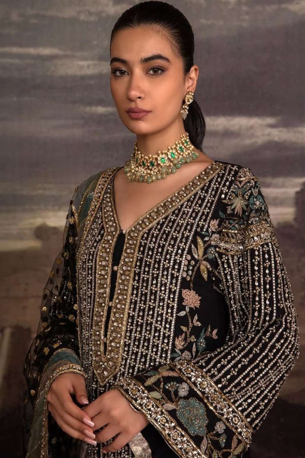 SERINE S 114 BLACK PAKISTANI SALWAR SUIT