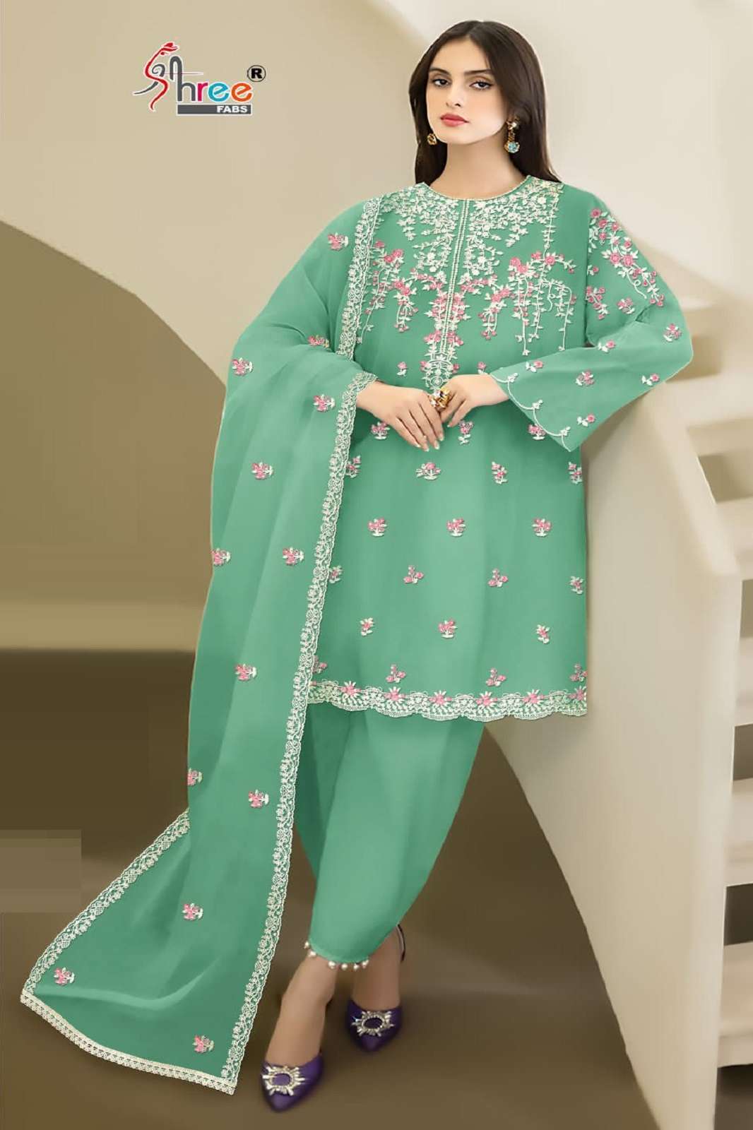 SHREE FAB S 760 ORGANZA PAKISTANI SALWAR SUIT