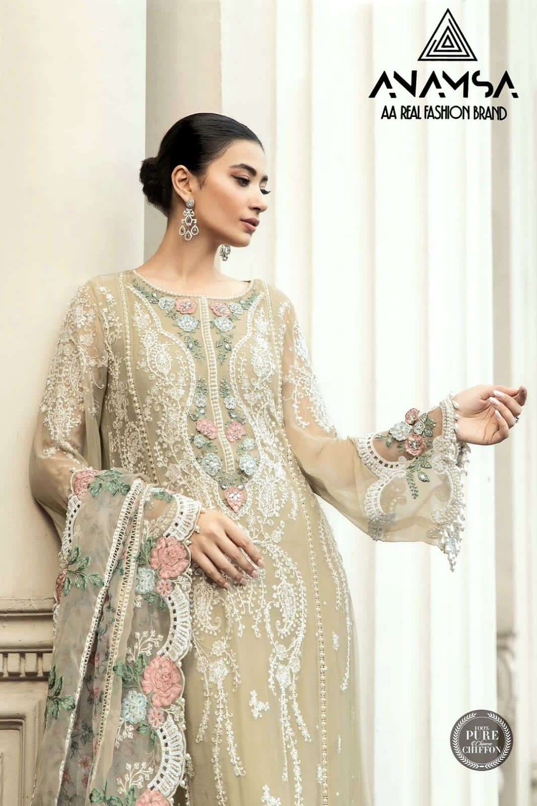 ANAMSA 240 SEMI STICHED PAKISTANI SALWAR SUITS