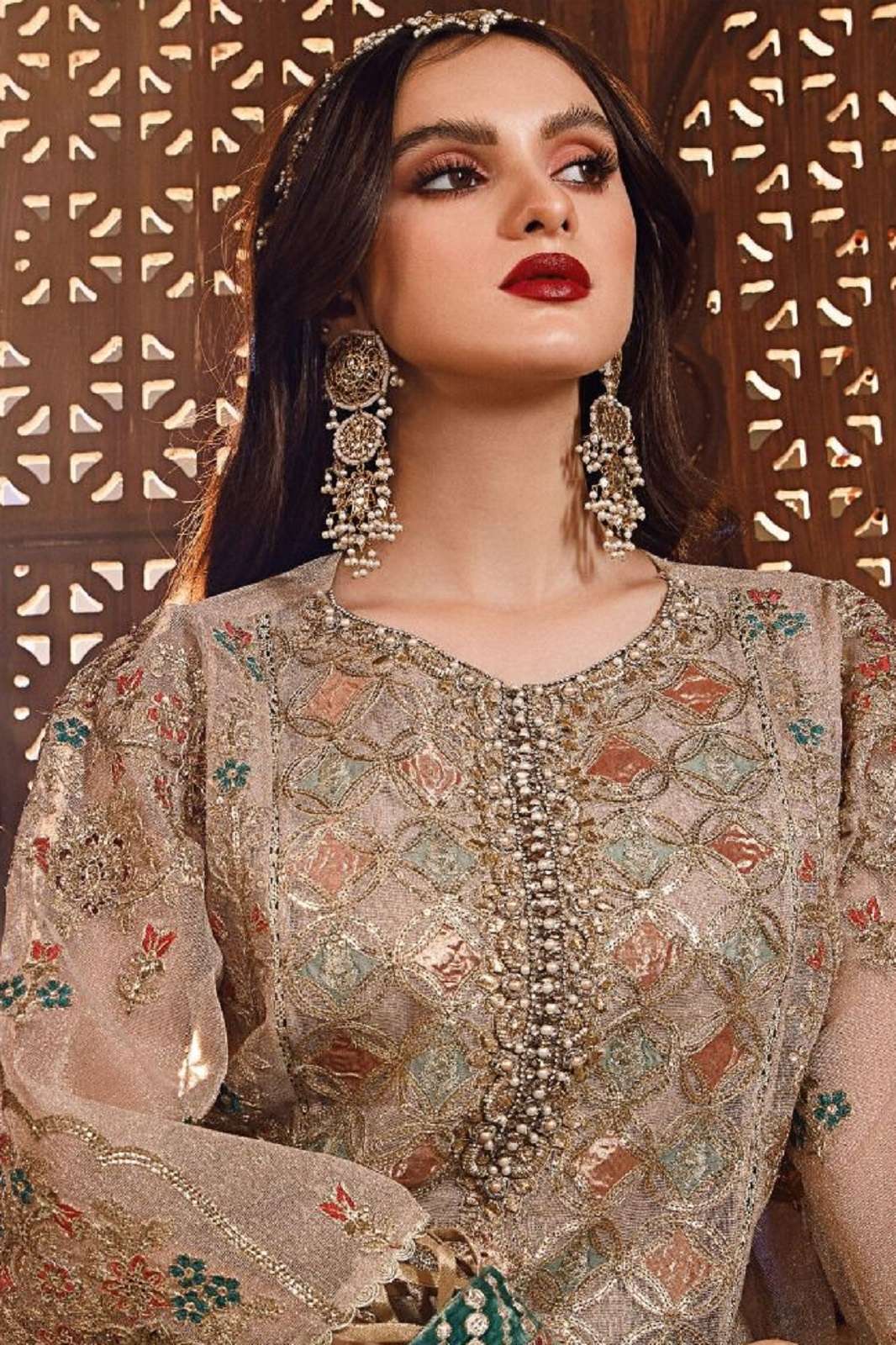 ANAMSA 240 SEMI STICHED PAKISTANI SALWAR SUITS