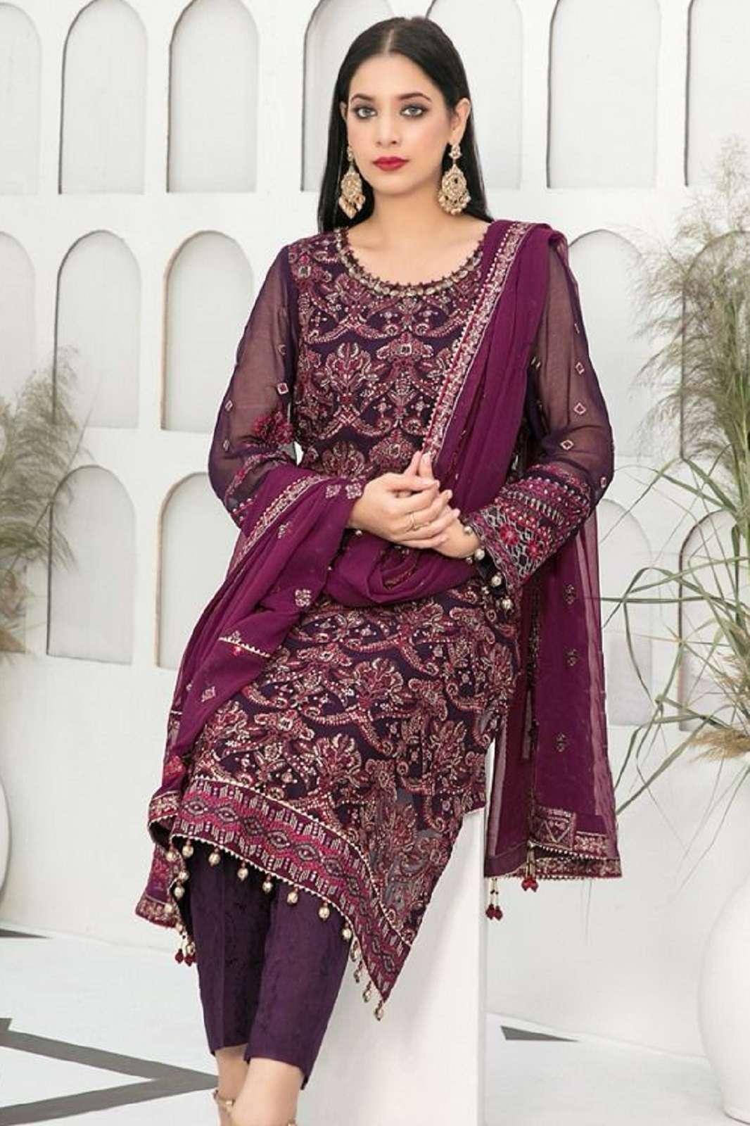 ZAHA 10111 DESIGNER SEMI STITCHED PAKISTANI SUITS