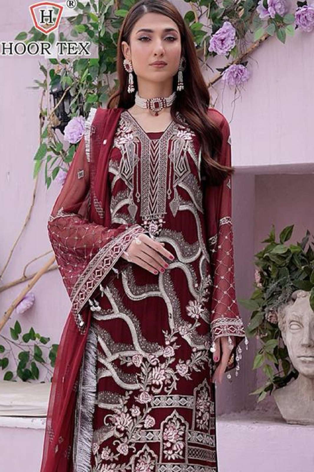 HOOR TEX H 104 SEMI SITCHED PAKISTANI SALWAR SUITS