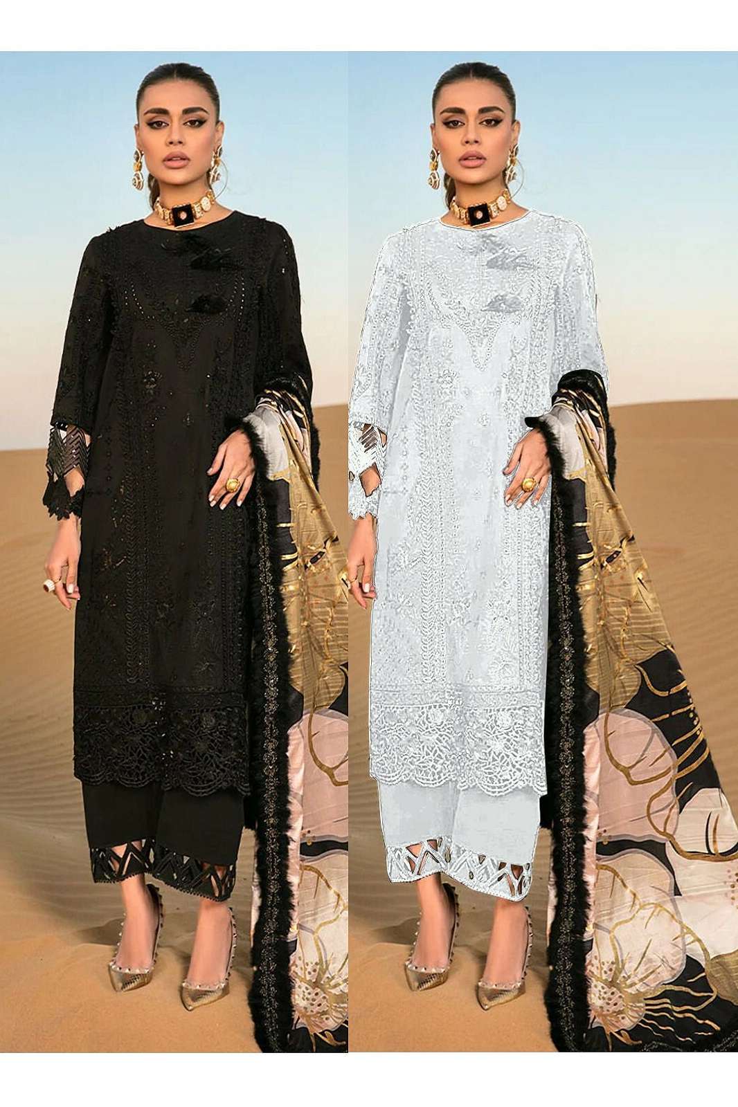 KALEESHA 154 154A SEMI STICHED PAKISTANI SUITS