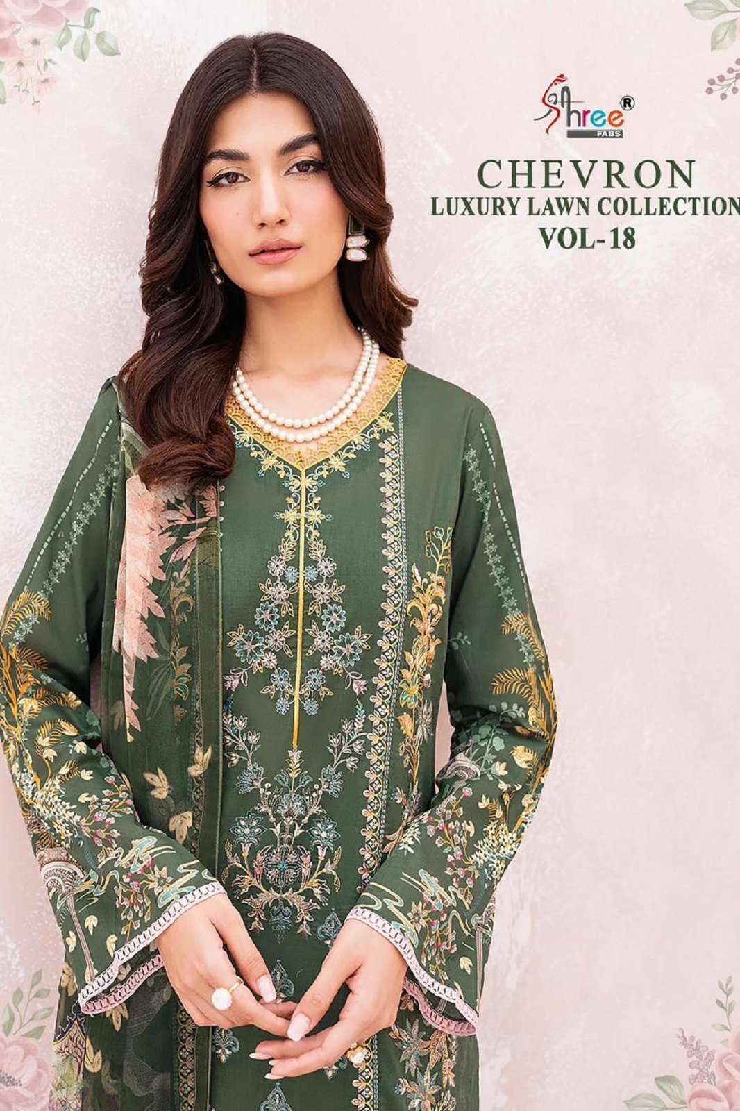 SHREE FAB CHEVRON LUXURY LAWN COLLECTION VOL 18 COTTON DUPATTA COLLECTION