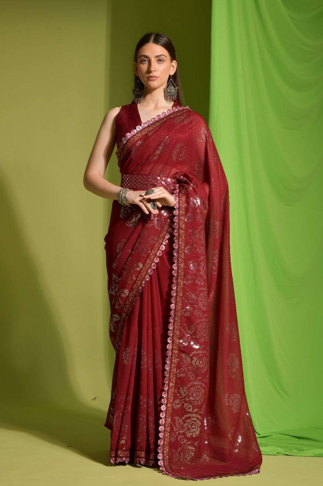 Balaji Emporium Red Rose Pure Silk Party Wear Sarees Collection