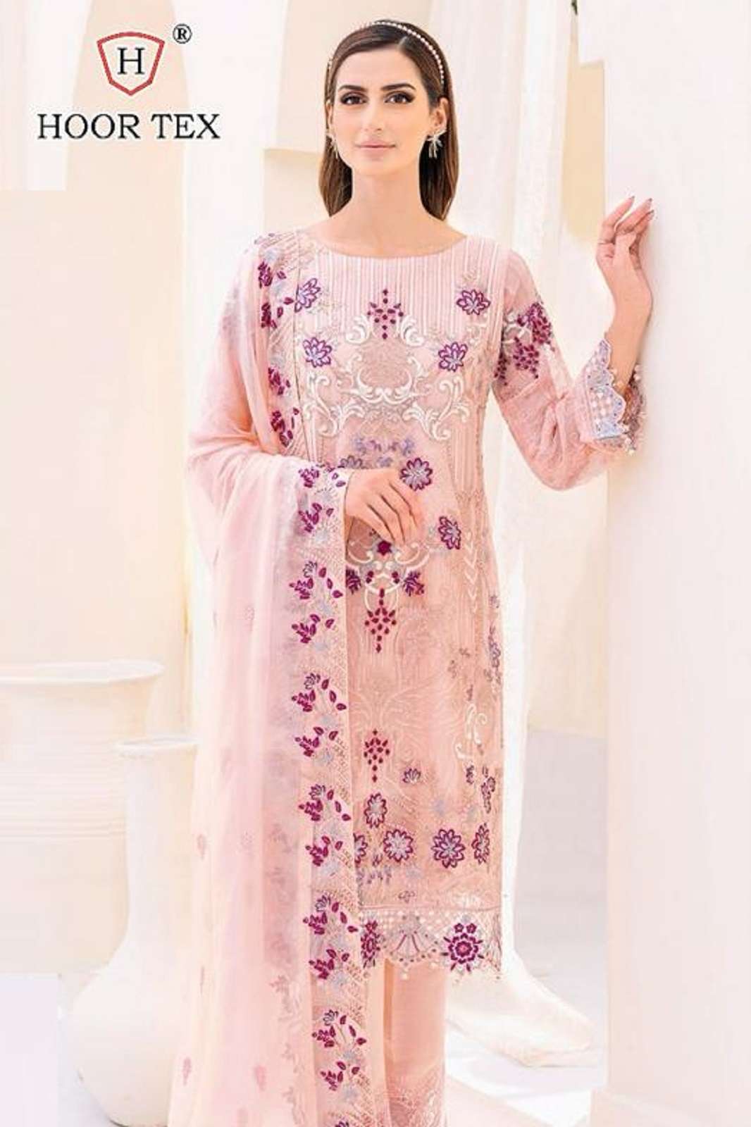 HOOR TEX H 145 SEMI STICHED PAKISTANI SALWAR SUITS