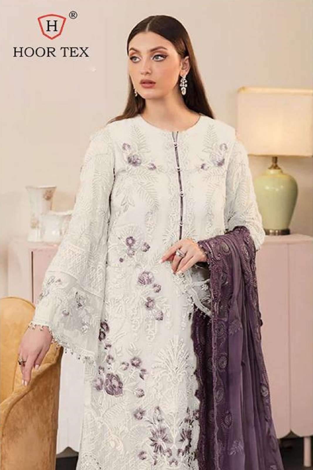 HOOR TEX H 93 SEMI STICHED PAKISTANI SALWAR SUITS