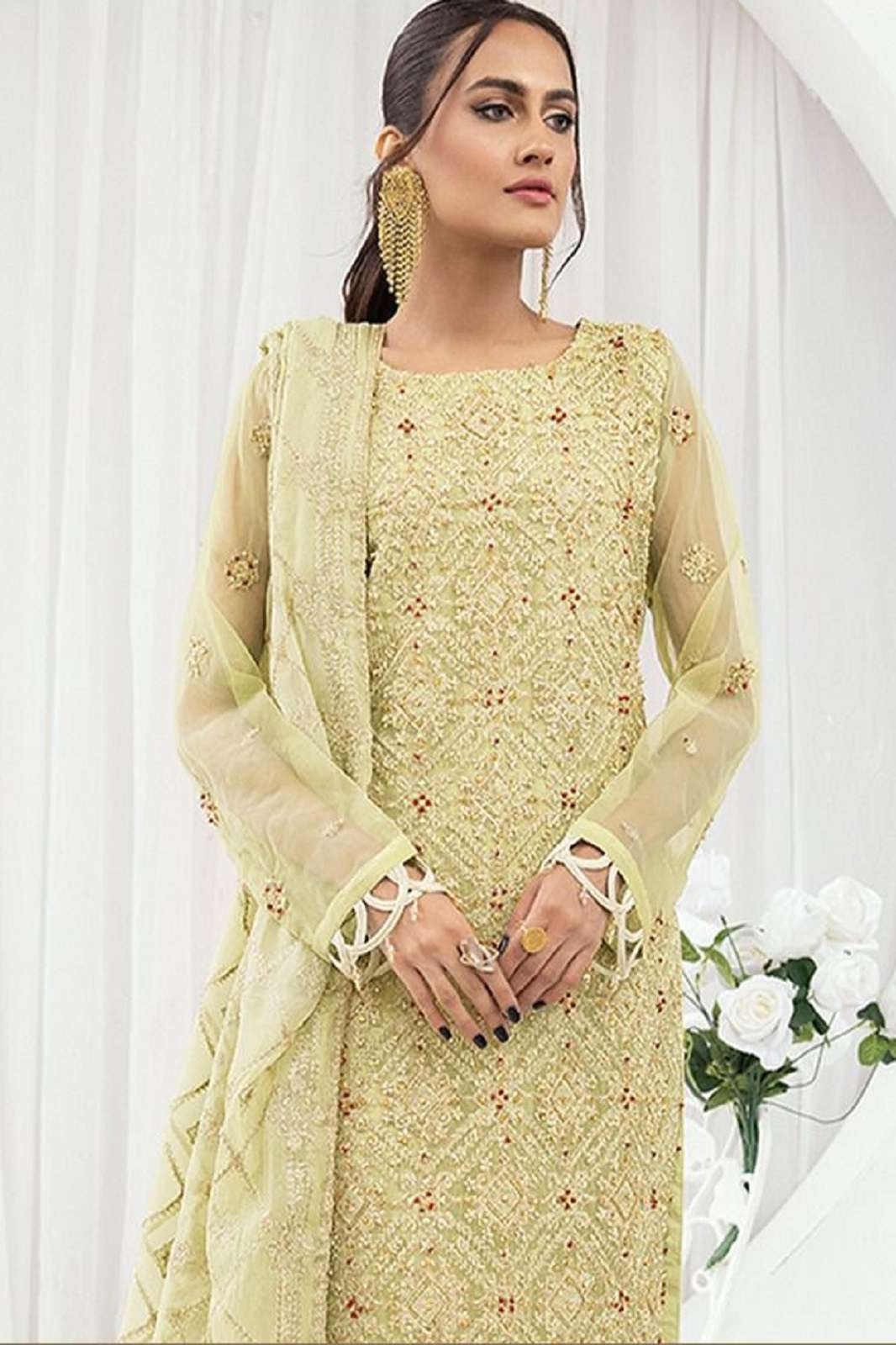 SIMRA 09 DESIGNER YELLOW PAKISTANI SALWAR SUITS