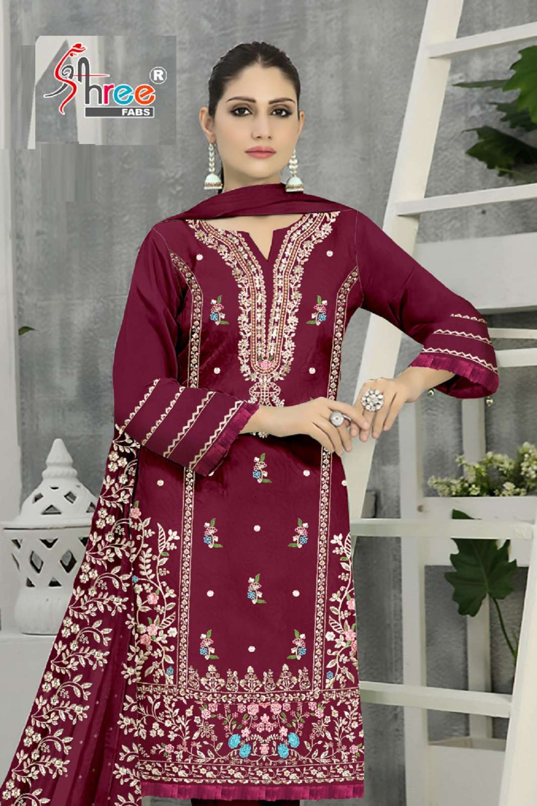 SHREE FAB S 736 B SEMI STICHED PAKISTANI SALWAR SUIT