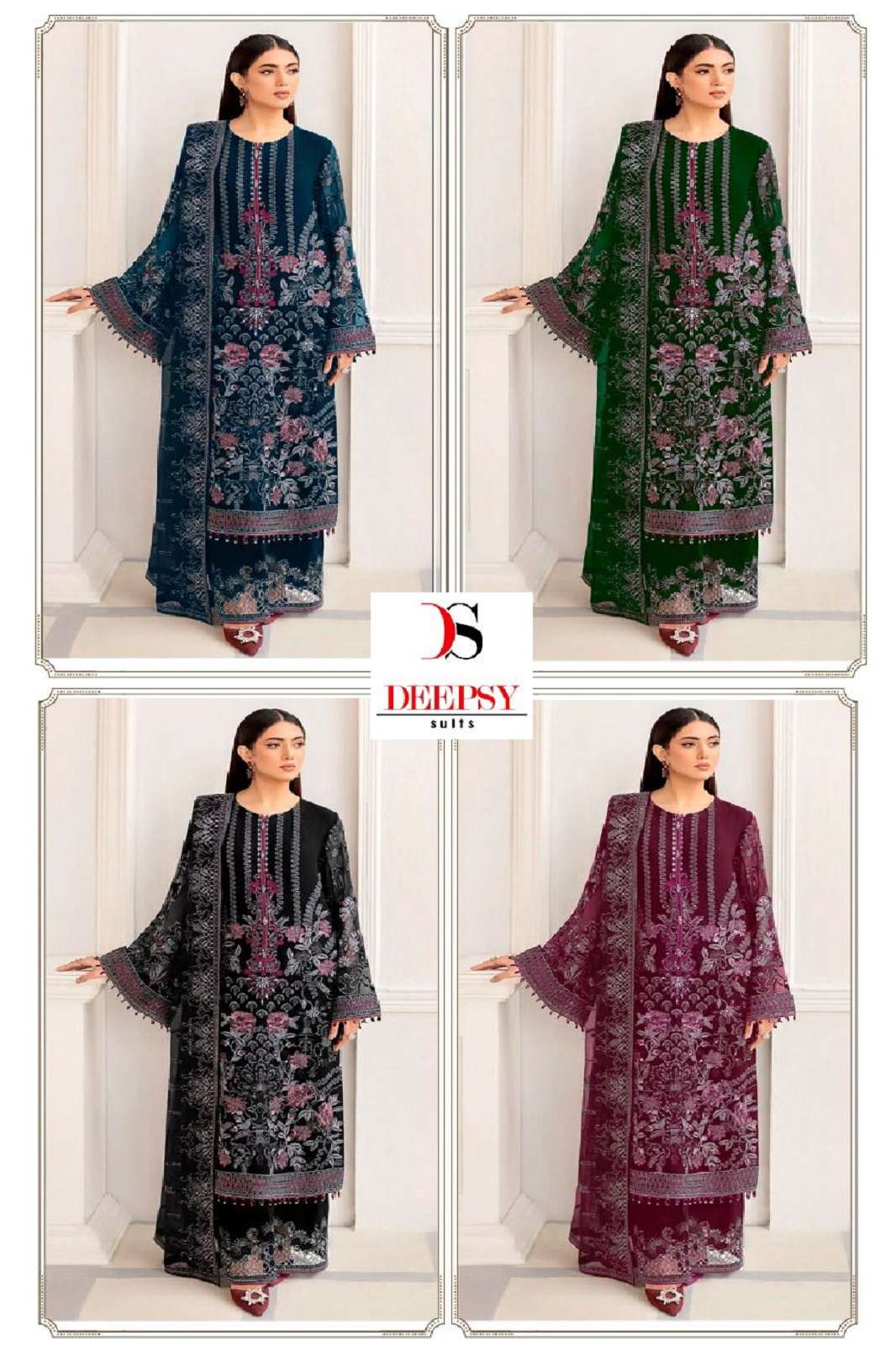 DEEPSY SUITS 2020 A TO D ORGANZA SEMI STICHED SUITS