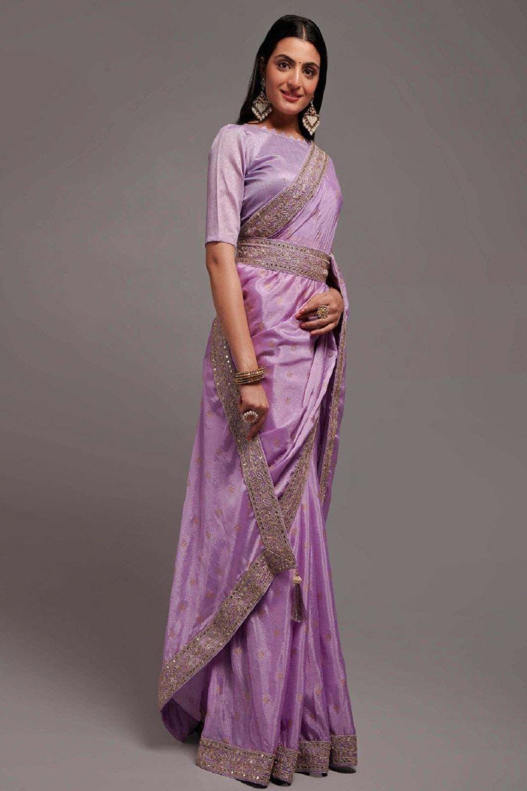 HEAVY GEORGETTE PLAIN ELEGANT SAREE