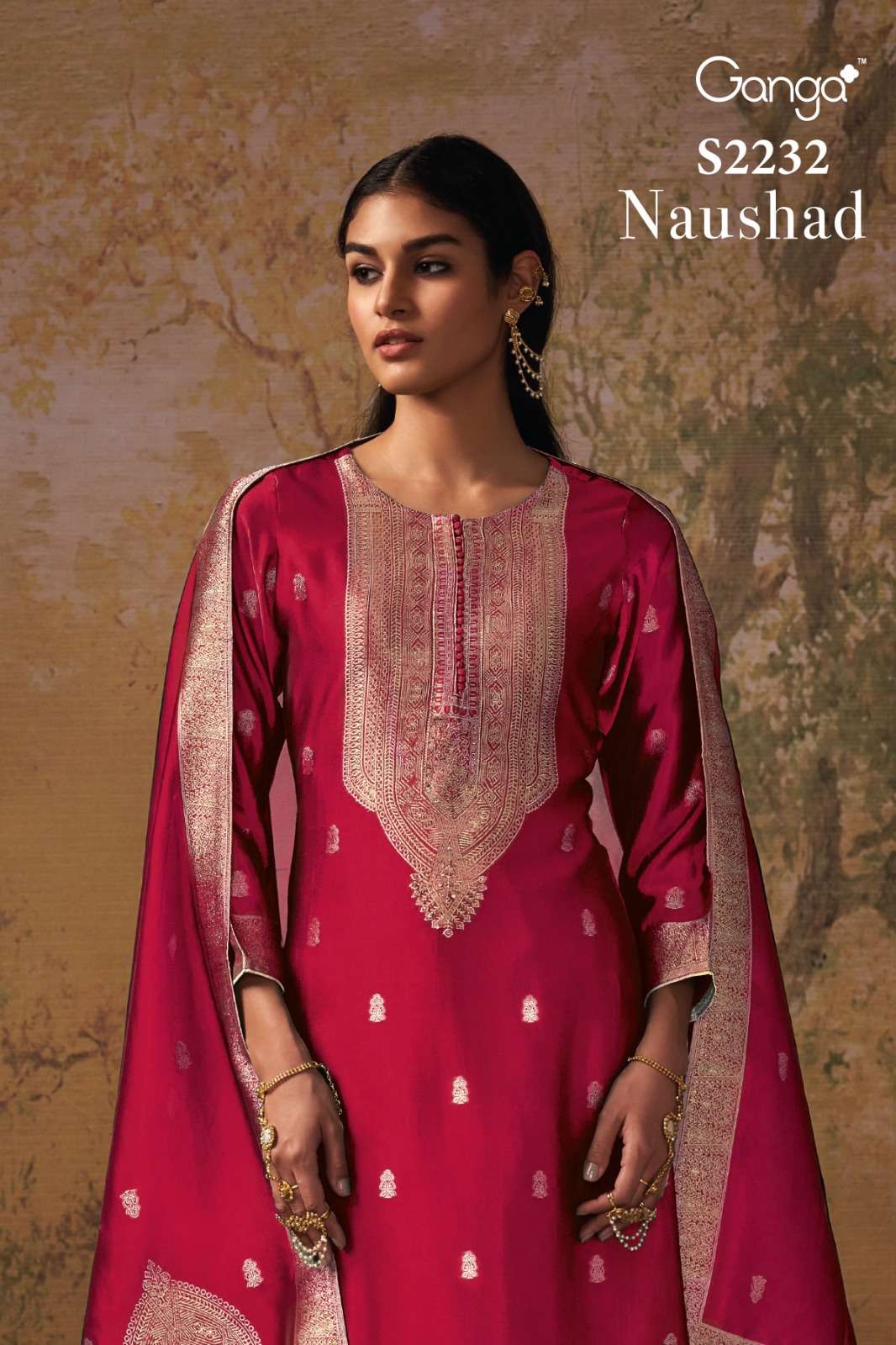 GANGA NAUSHAD 2232 WOVEN SILK SUIT