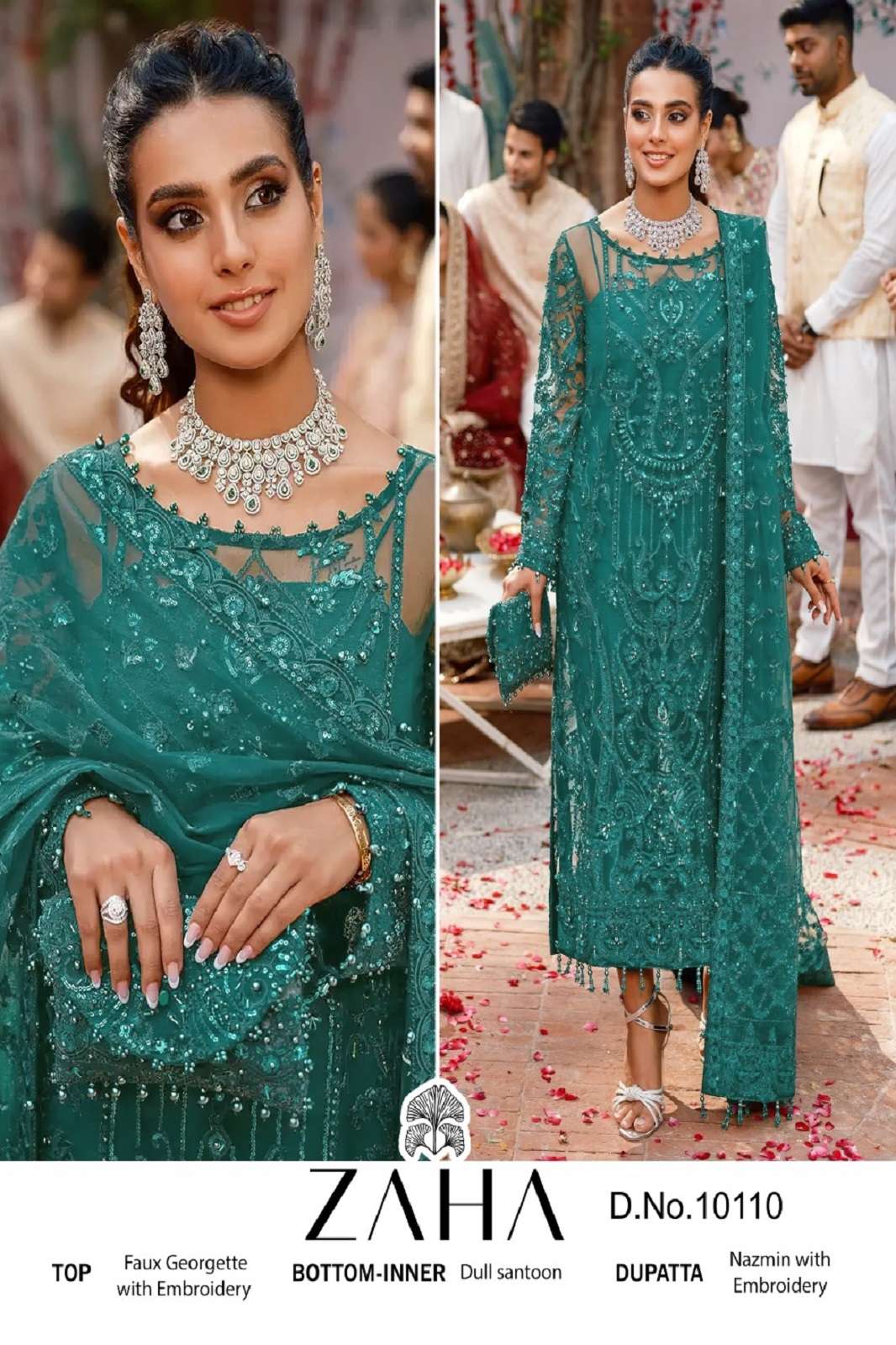 ZAHA 10110 SEMI STITCHED PAKISTANI SALWAR SUIT