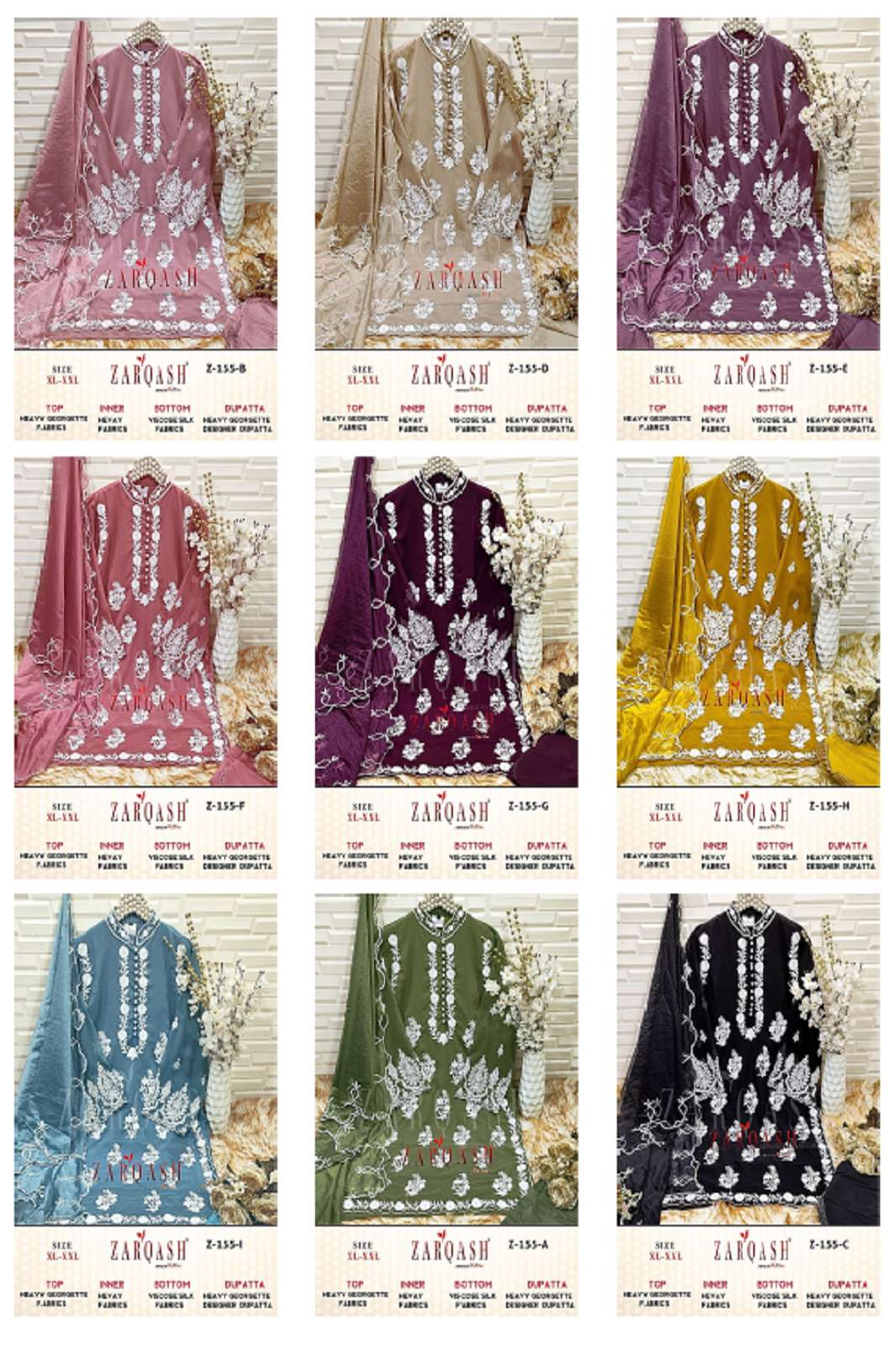 ZARQASH Z 155 A TO I READYMADE PAKISTANI COLLECTION