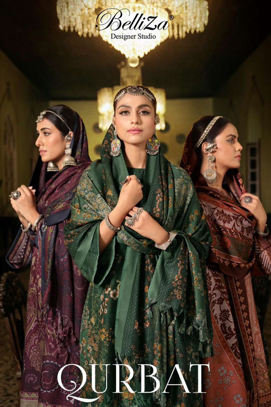 BELLIZA DESIGNER STUDIO QURBAT 100% PURE WINTER ALPINE WOOL SUIT