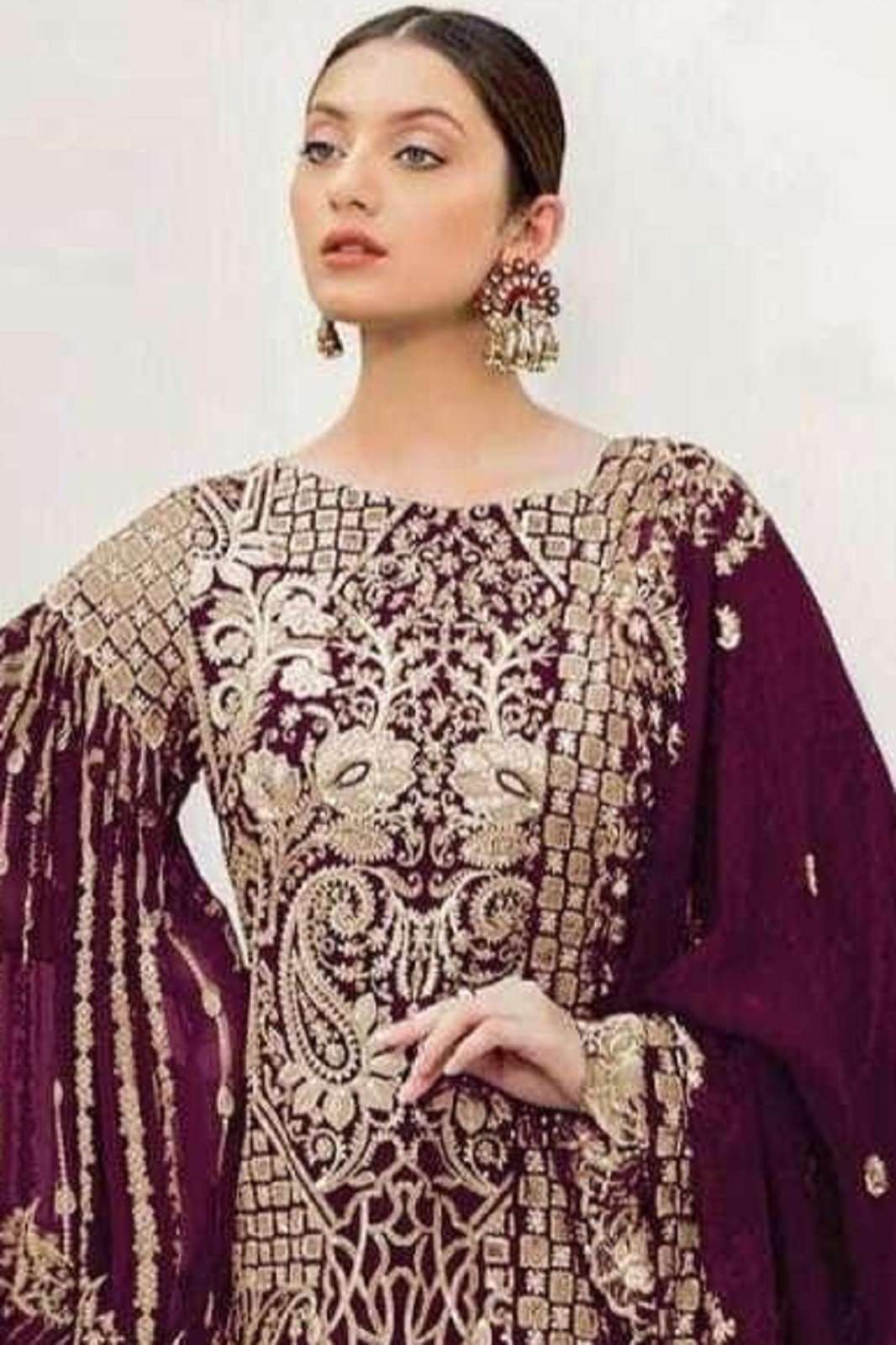 AMENA 112 PURPLE PAKISTANI SALWAR SUITS