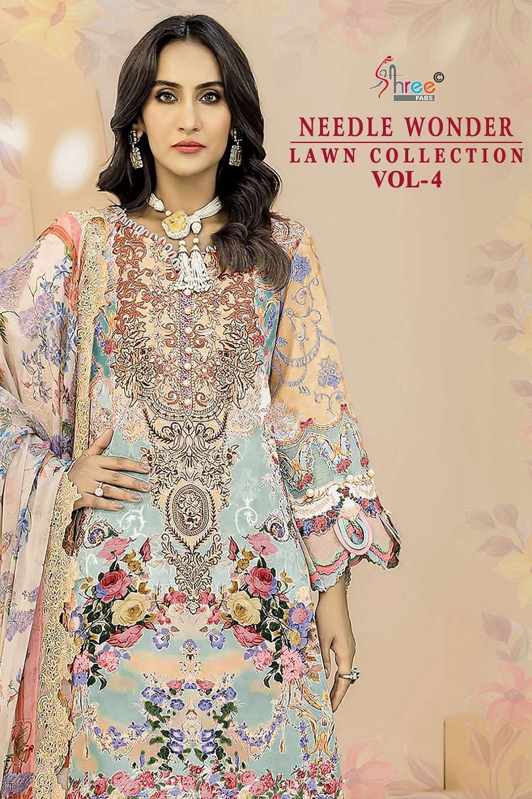 SHREE FAB NEEDLE WONDER LAWN VOL 4 PAKISTANI COLLECTION