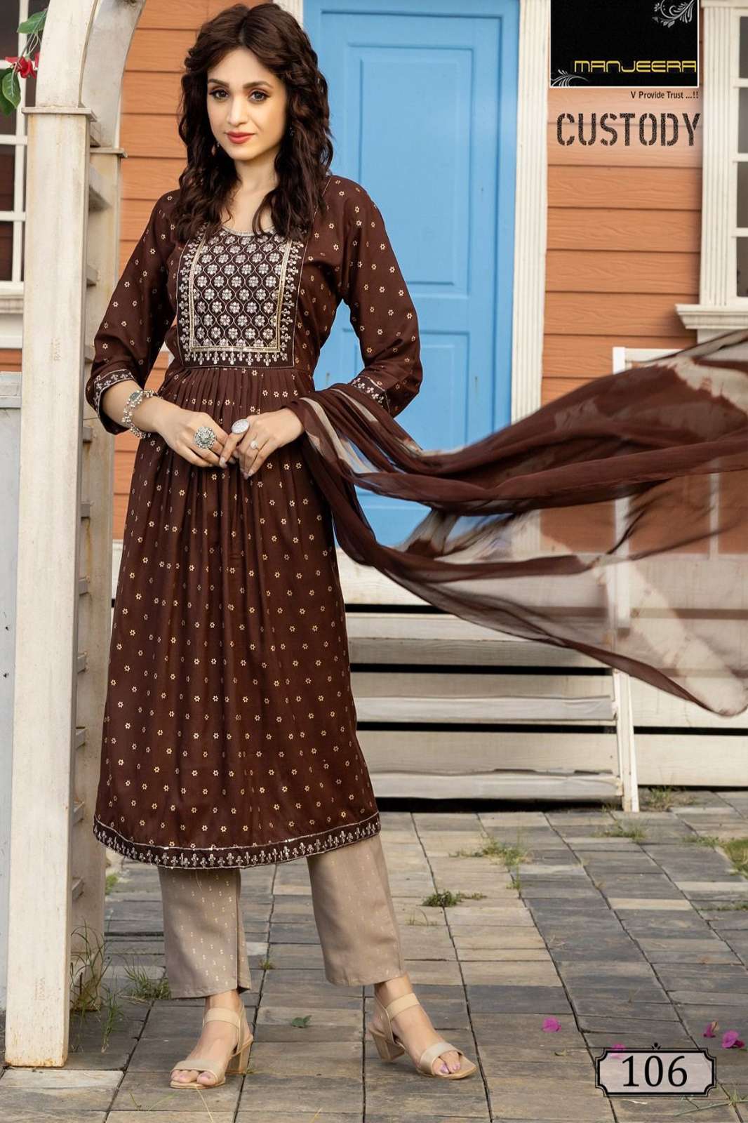 Shri Balaji Emporium 4660 NYRA capsule 3 SIDE work suit