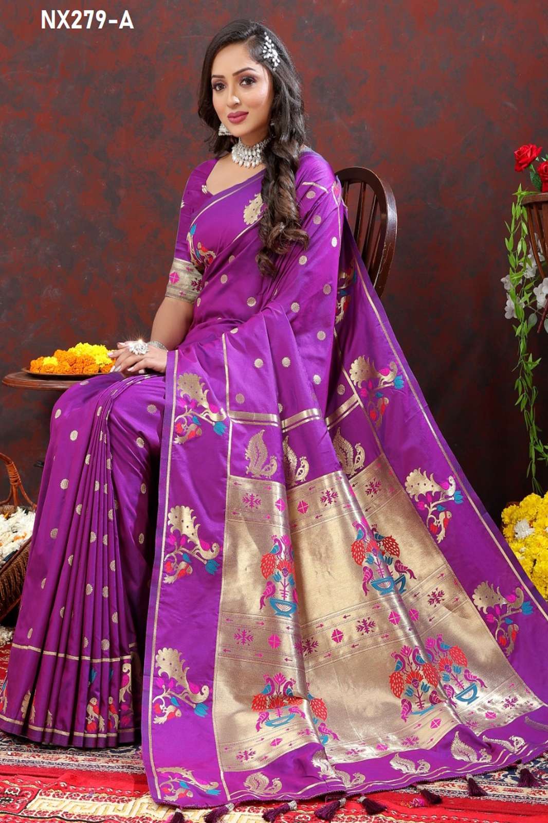 Shri Balaji Emporium NX279-A TO NX279-L Soft Paithani silk saree with ...