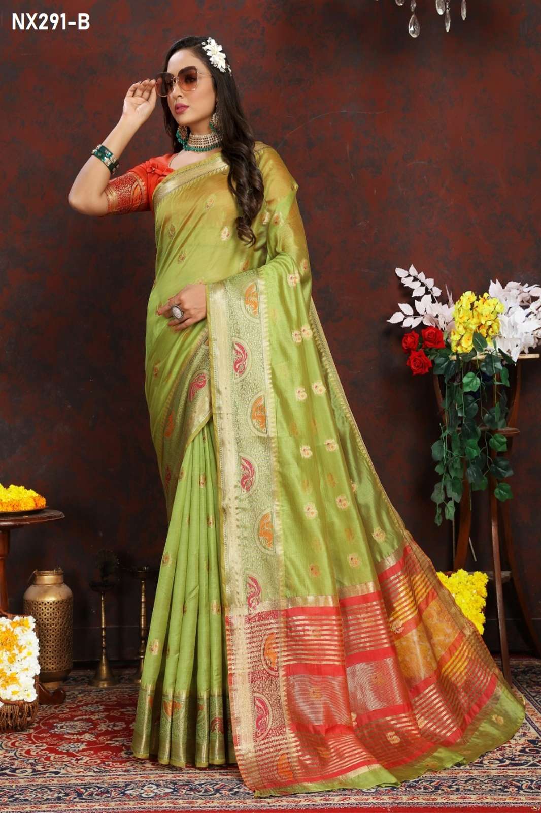 Shri Balaji Emporium NX291-A TO NX291-F Soft Katan silk saree with Zari ...