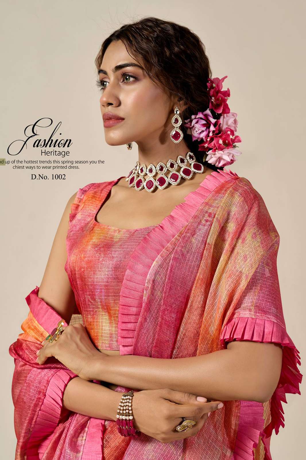 Shri Balahi Emporium 6491 Pushpam Women Fancy Frill Border Printed Sarees