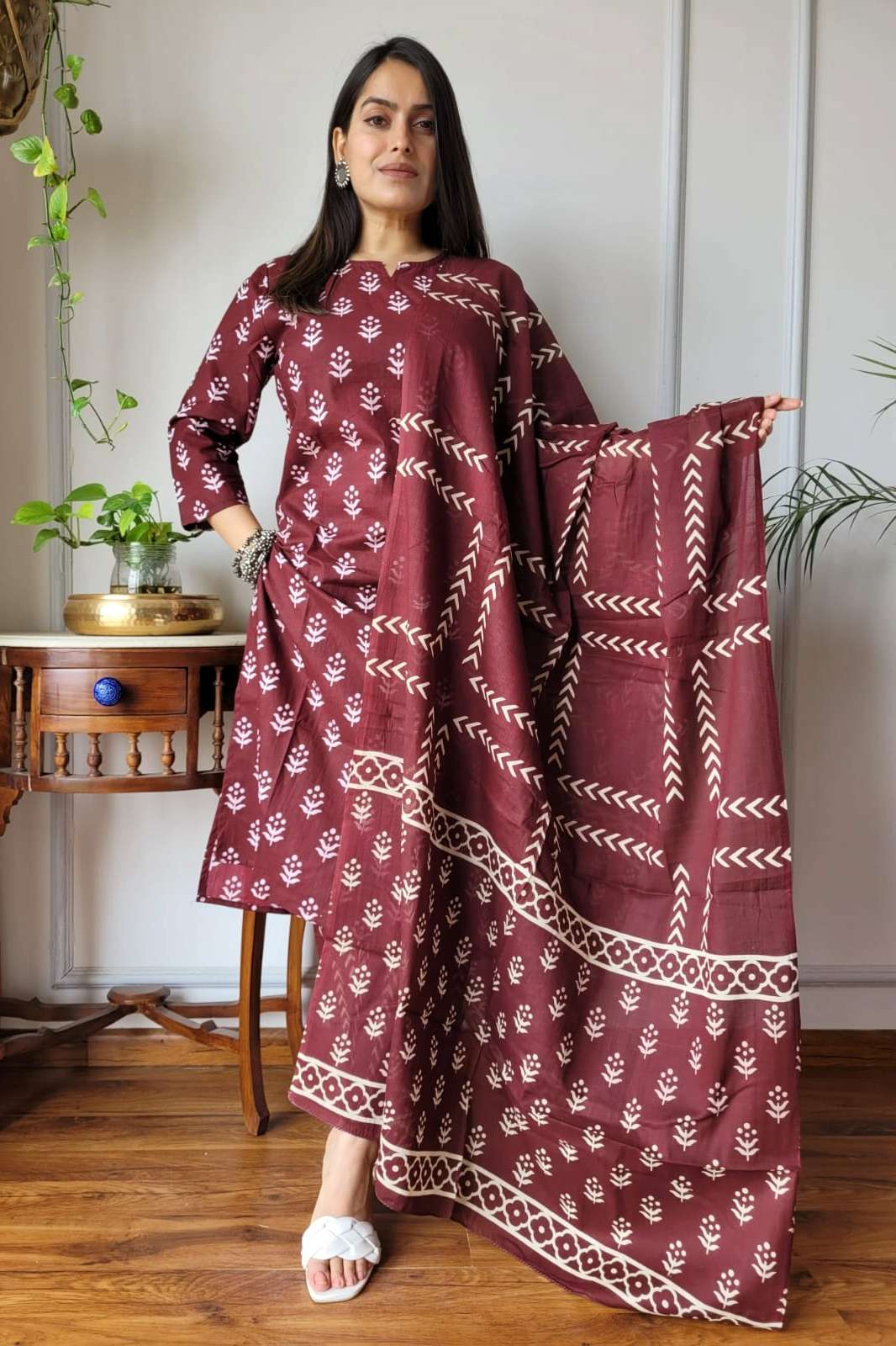 Shri Balaji Emporium 6732A Pure Cotton Hand Block Printed Suit