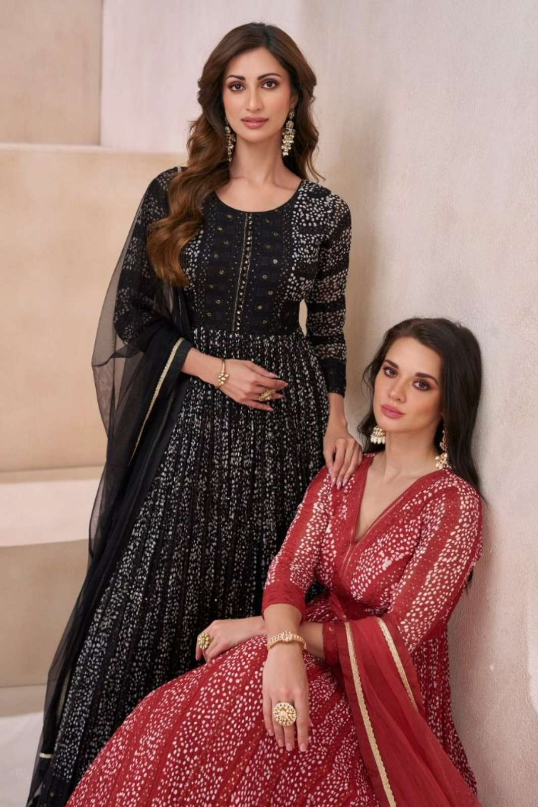 SAYURI KASHEESH 7831 REAL GEORGETTE ANARKALI SUIT WITH FRONT & BACK ...