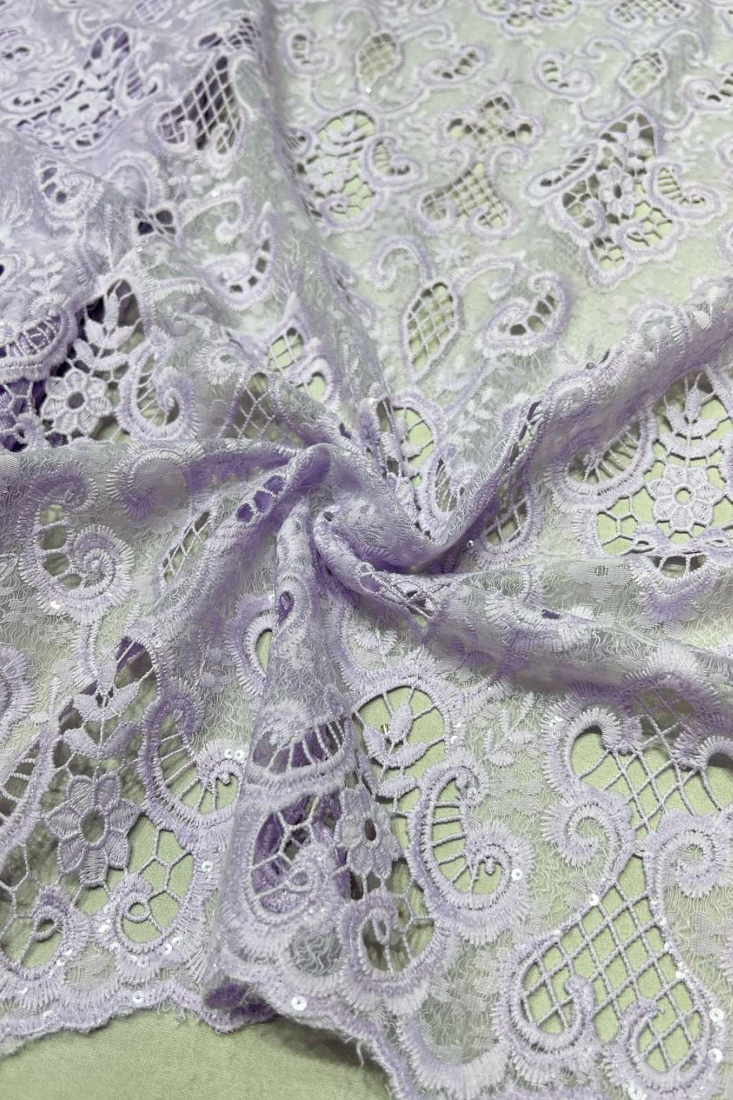 Shri Balaji Emporium A411 Cutwork & Sequence Work Korean Crepe Designer ...