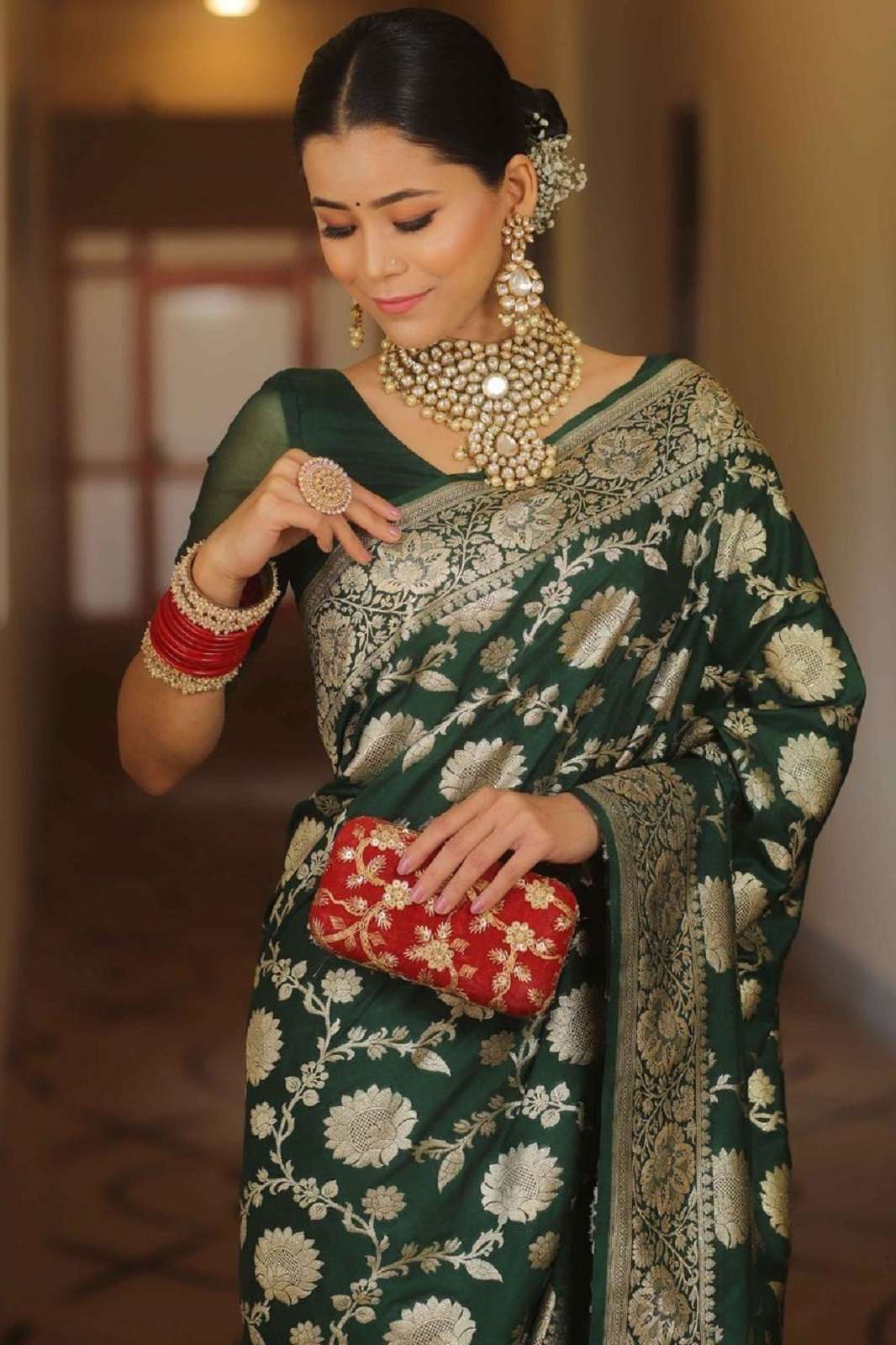 SHRI BALAJI 5085 SOFT LICHI SILK RICH PALLU SAREES