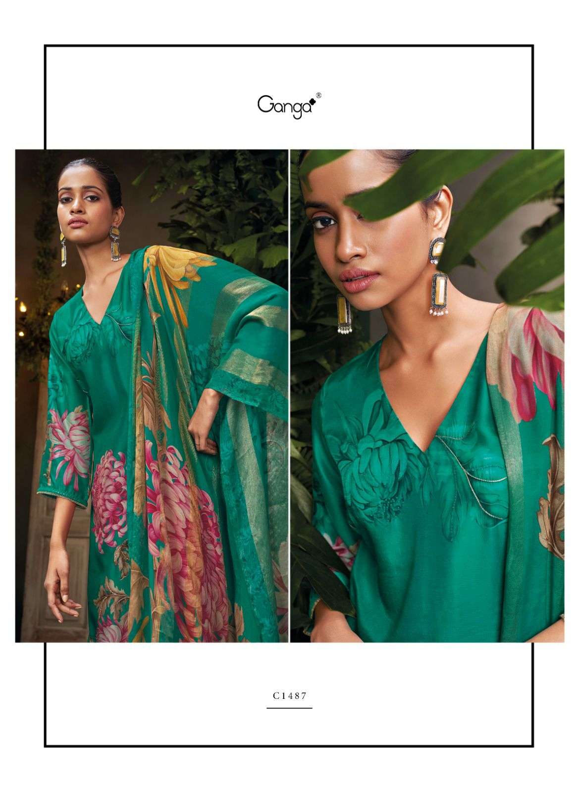 Ganga Florine Designer Collection Of Floral Printed Salwar Suit Dress