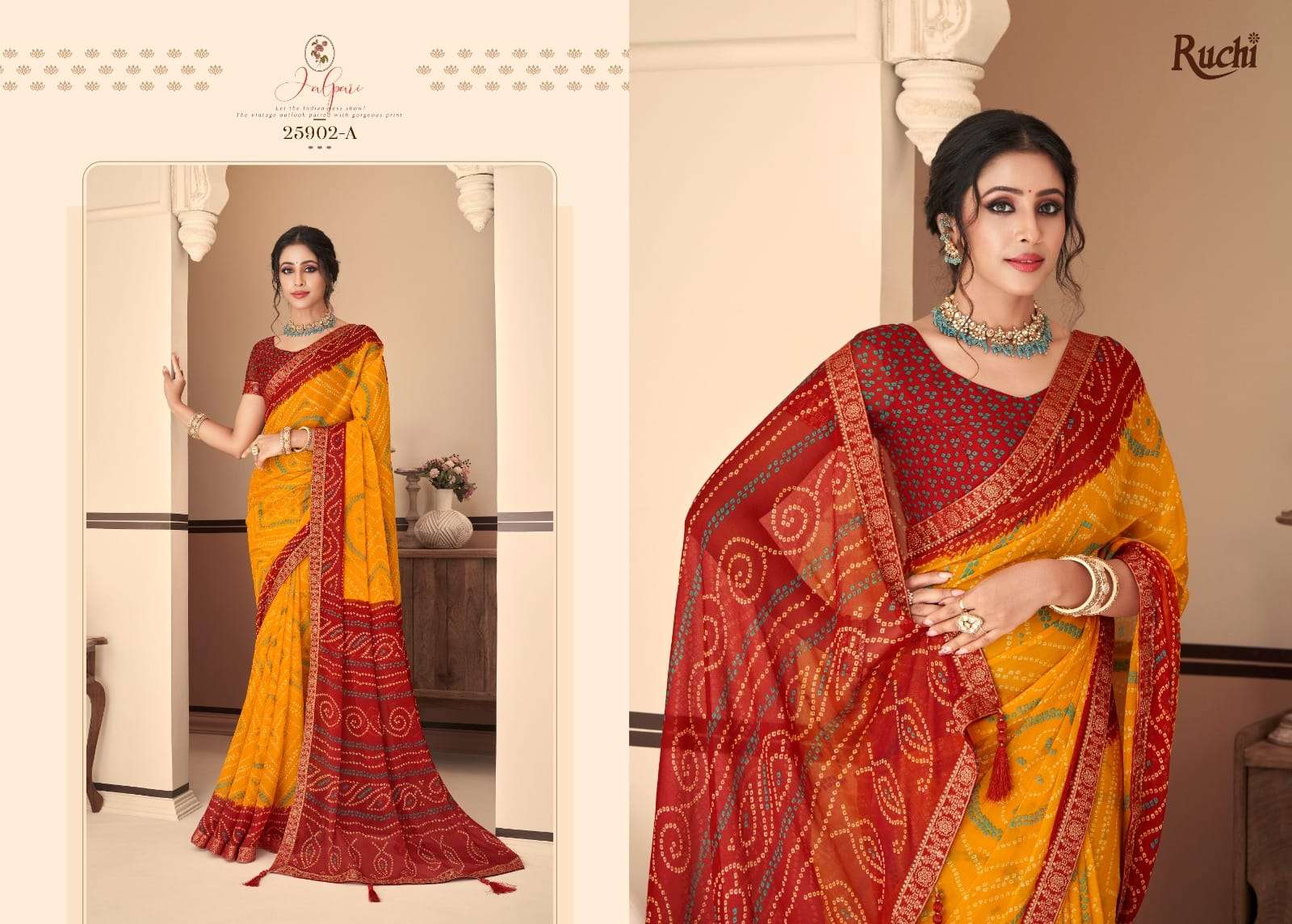 Ruchi Jalpari Vol-2 Traditional Chiffon Festival & Formal Wear Saree ...