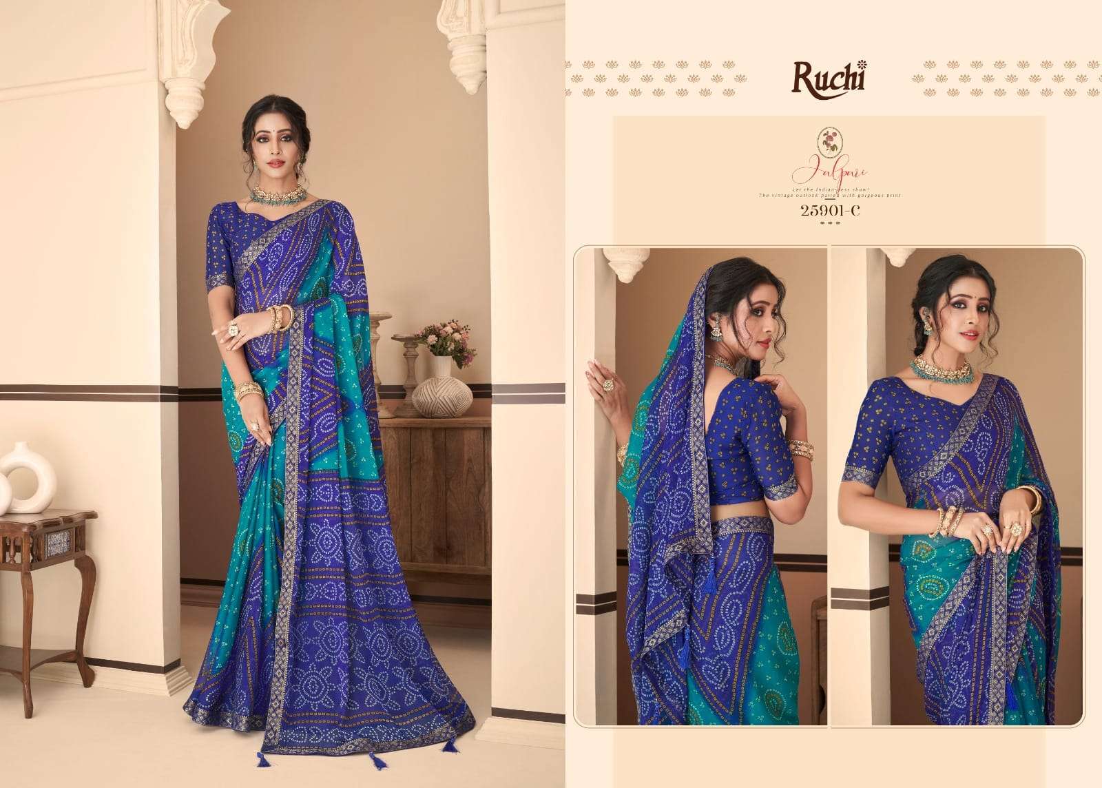 Ruchi Jalpari Vol-2 Traditional Chiffon Festival & Formal Wear Saree ...