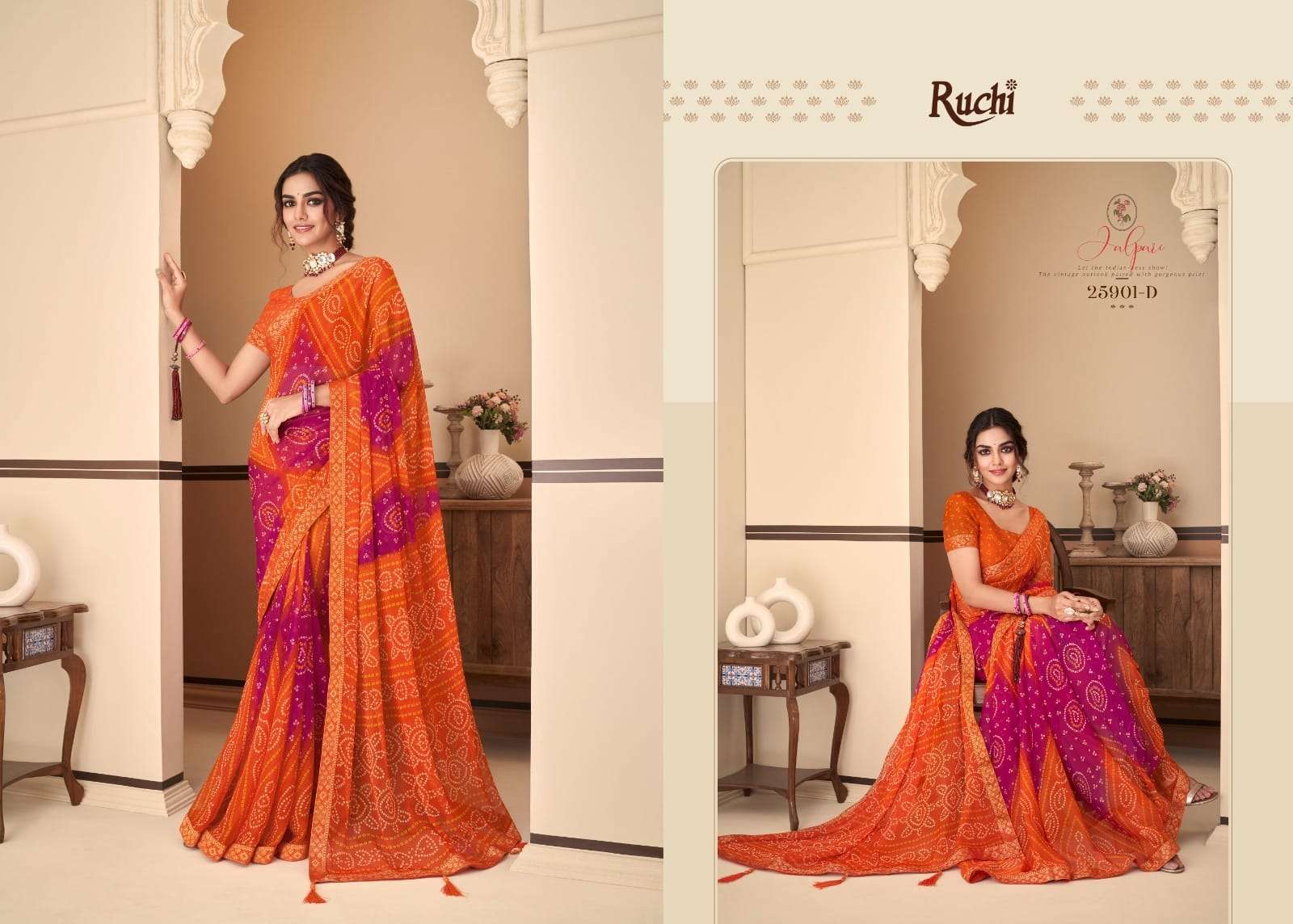 Ruchi Jalpari Vol-2 Traditional Chiffon Festival & Formal Wear Saree ...