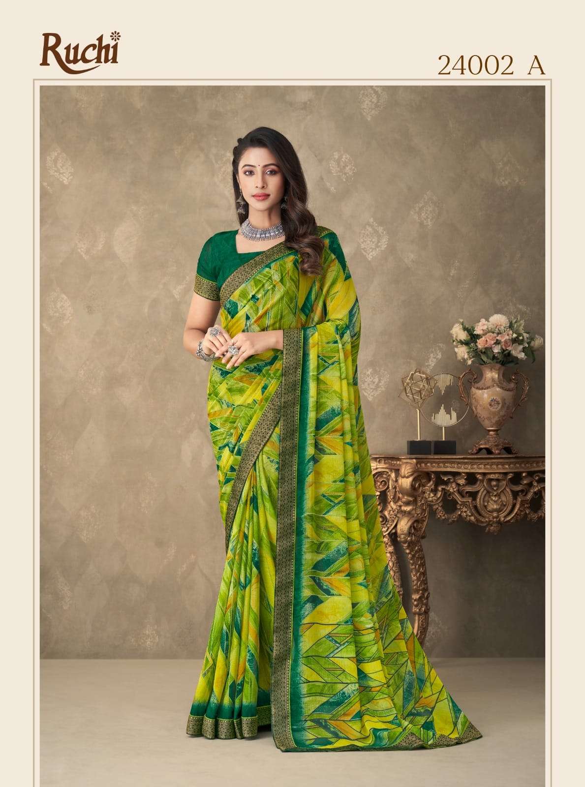 Ruchi Savera Vol-7 Traditional Festival Chiffon Saree Collection