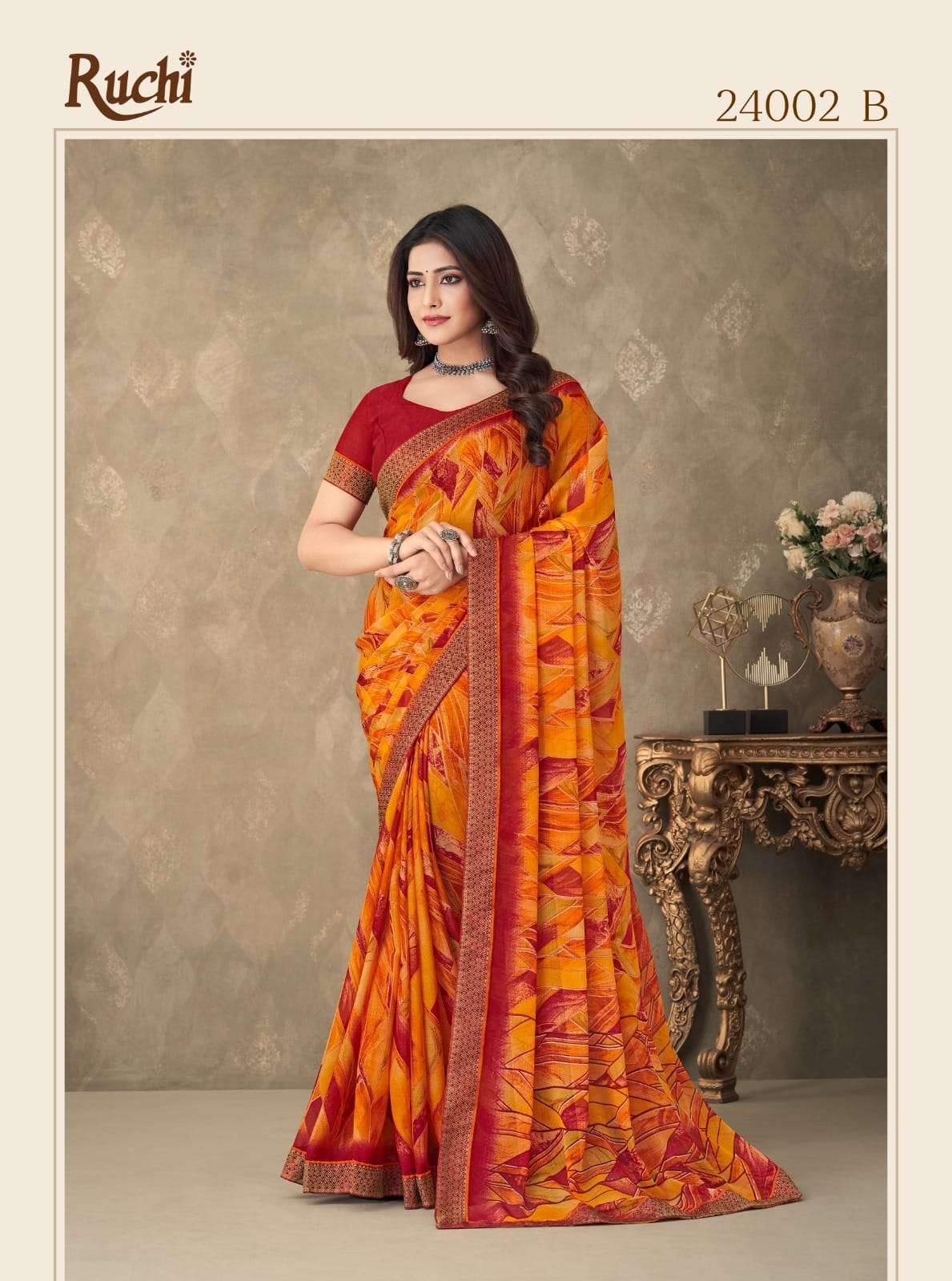 Ruchi Savera Vol-7 Traditional Festival Chiffon Saree Collection