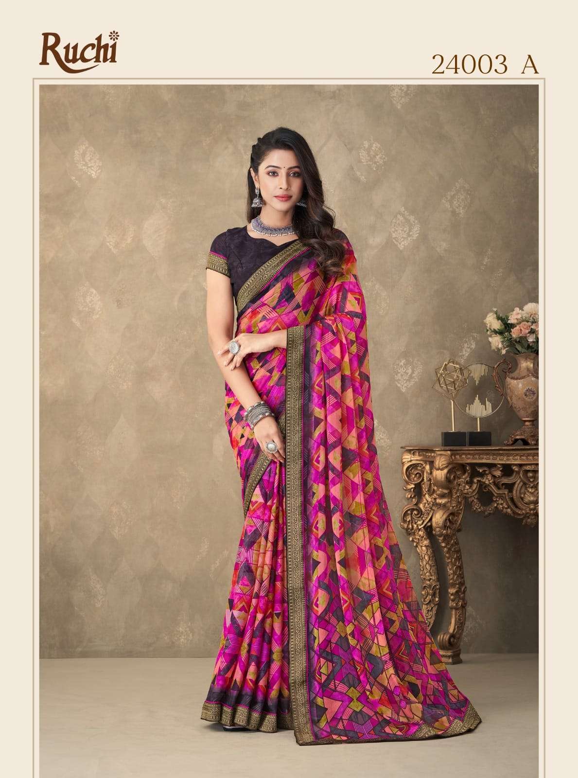 Ruchi Savera Vol-7 Traditional Festival Chiffon Saree Collection