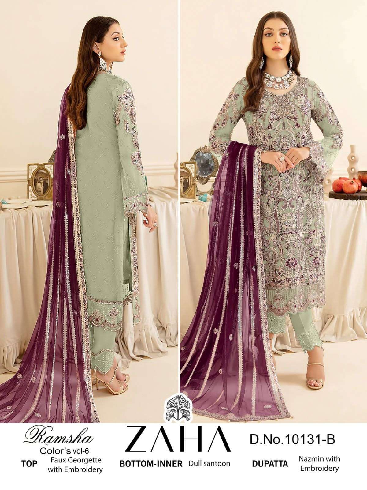 ZAHA RAMSHA VOL 6 GEORGETTE PAKISTANI SUIT