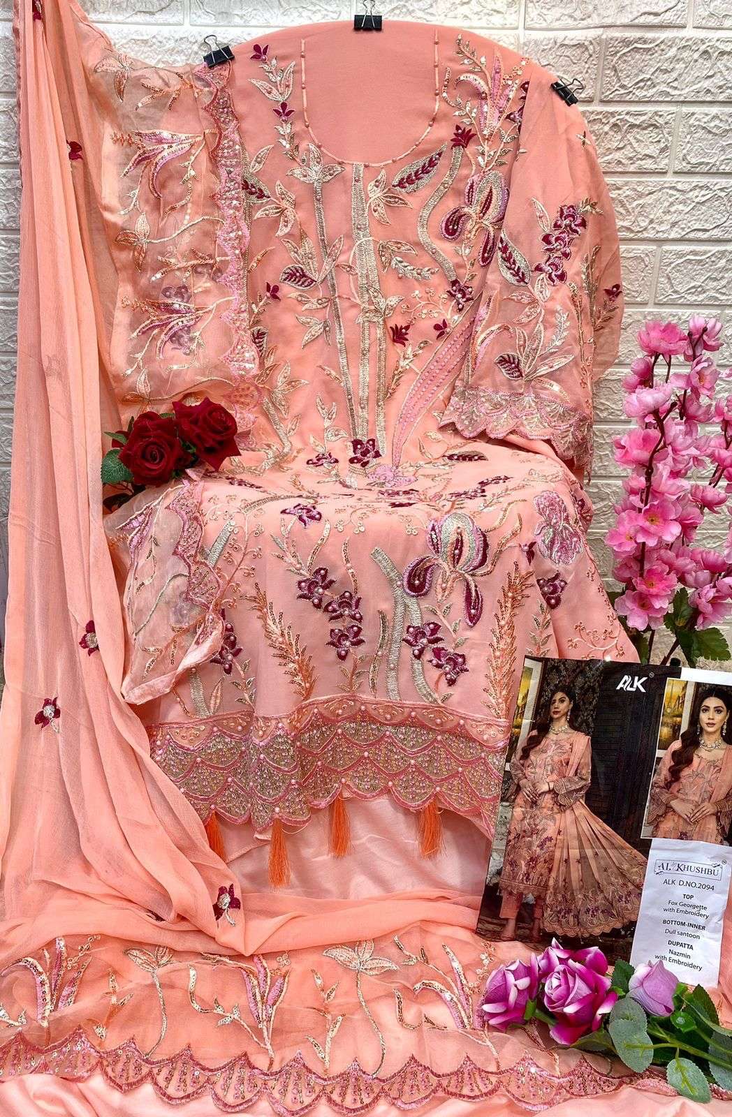 AL KHUSHBOO 2094 DESIGNER SEMI STICHED SALWAR SUIT
