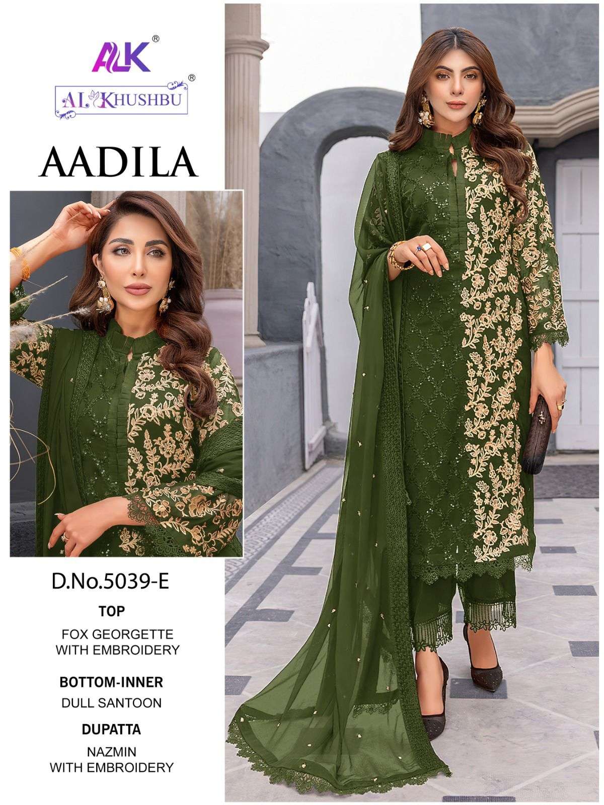 AL KHUSHBOO AADILA VOL 1 5039 A TO D SEMI STICHED PAKISTANI SUITS