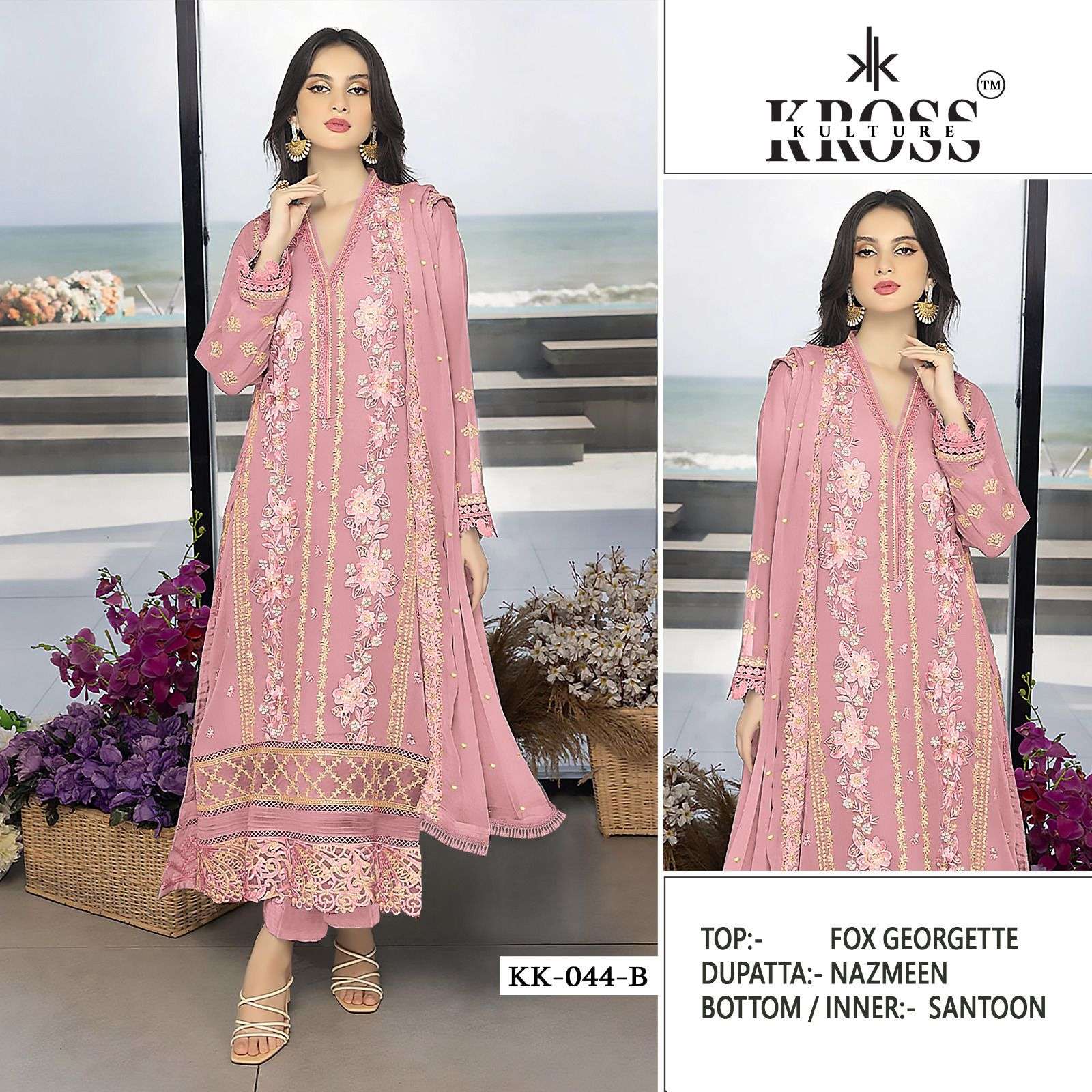 CROSS CULTURE KK 44 A TO D PAKISTANI SUITS