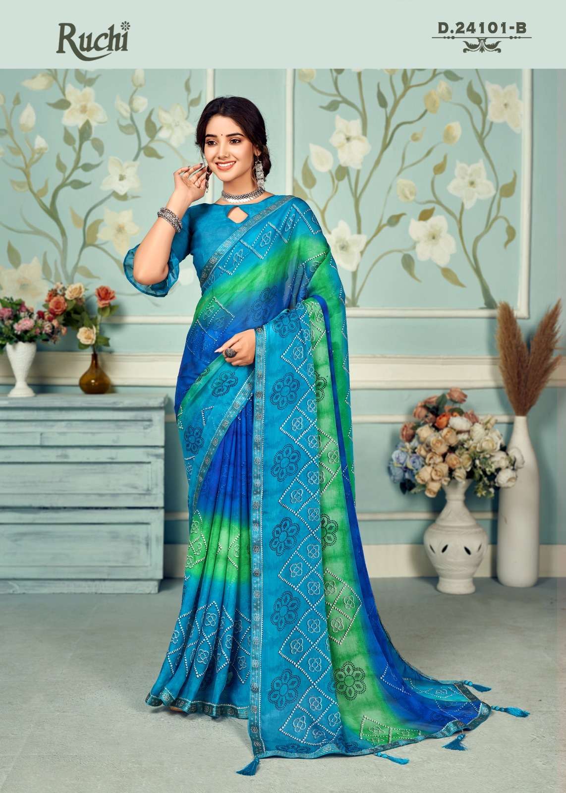 Ruchi Dhun Vol-4 Traditional Woman Designer Festival & Formal Chiffon ...