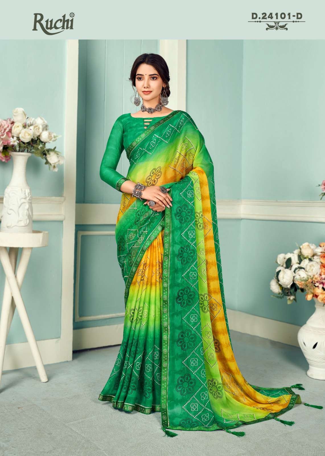 Ruchi Dhun Vol-4 Traditional Woman Designer Festival & Formal Chiffon ...