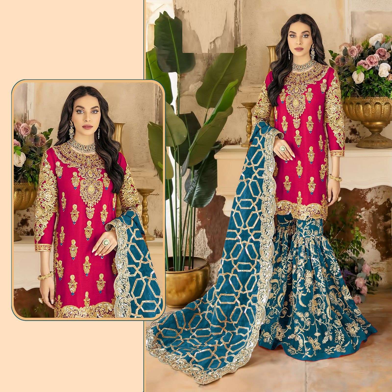 SHREE FAB F 1662 DESIGNER SEMI STICHED SUITS