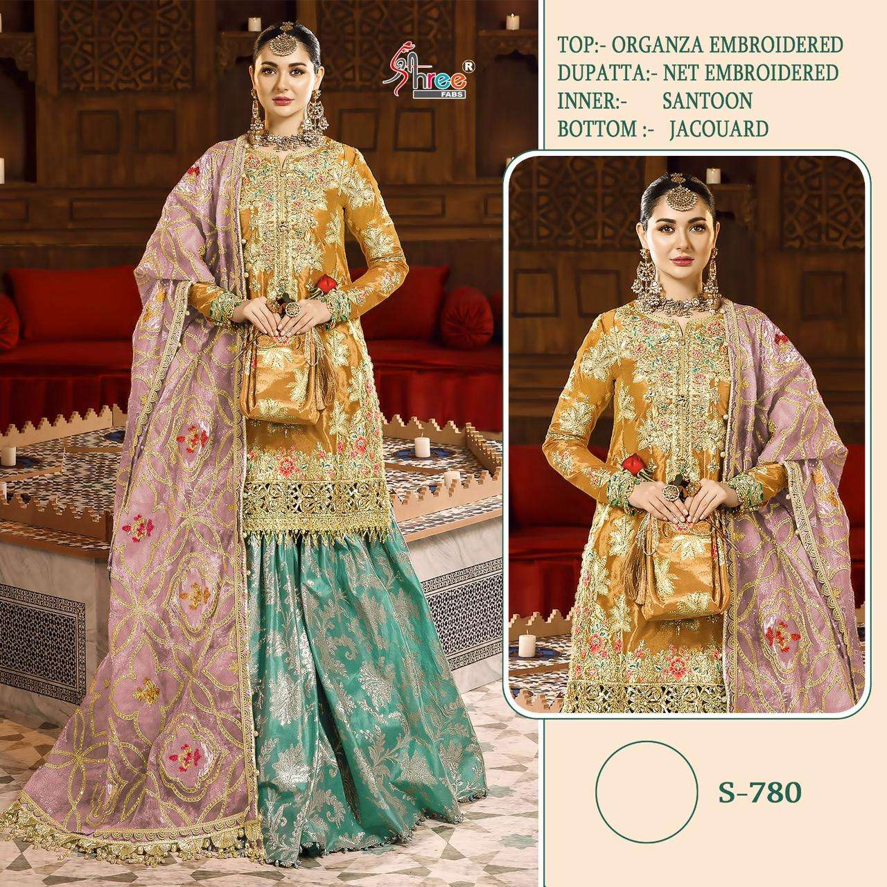 SHREE FAB S 780 SEMI STITCHED PAKISTANI SUITS