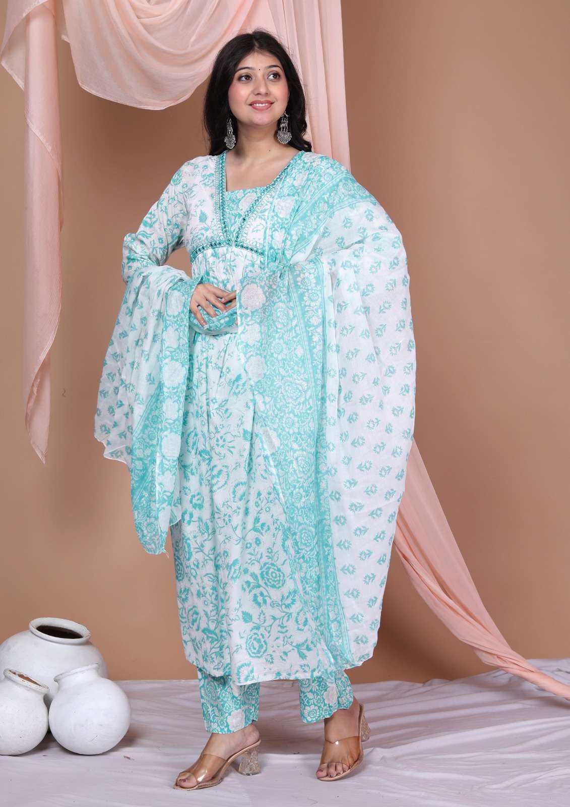 Combo Set Aliya Cut Kurtis With Pant And Dupatta