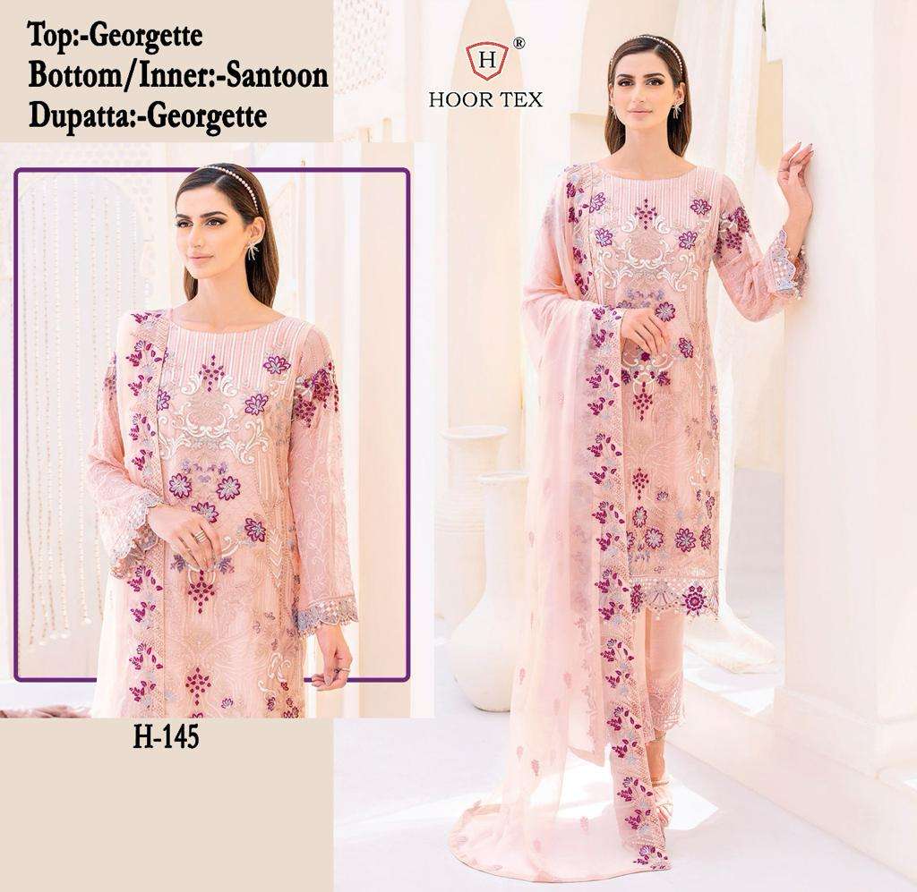 HOOR TEX H 145 SEMI STICHED PAKISTANI SALWAR SUITS