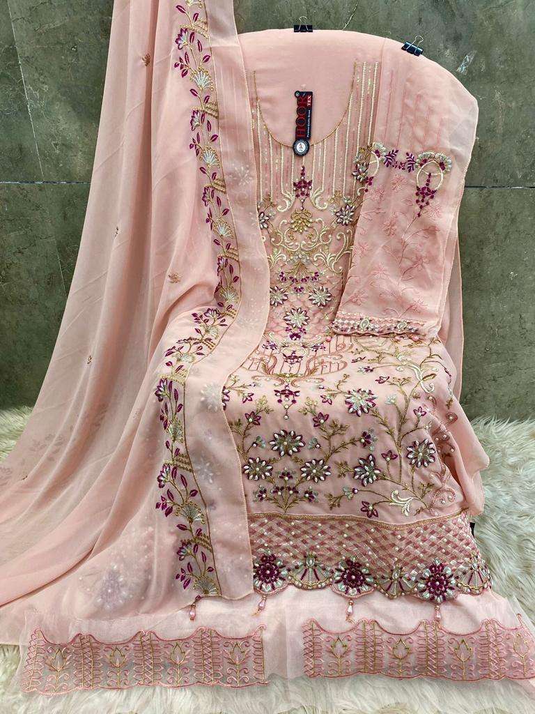 HOOR TEX H 145 SEMI STICHED PAKISTANI SALWAR SUITS