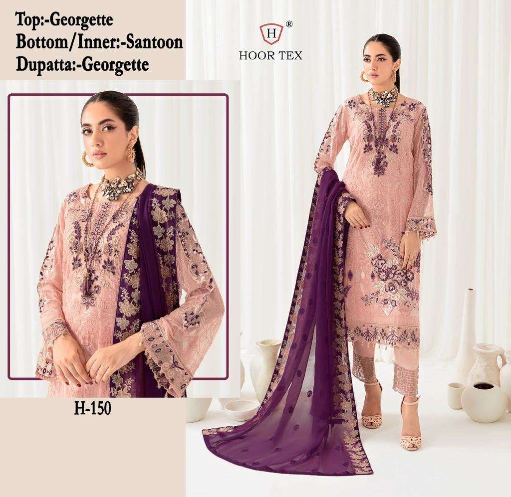 HOOR TEX H 150 SEMI STICHED PAKISTANI SALWAR SUITS