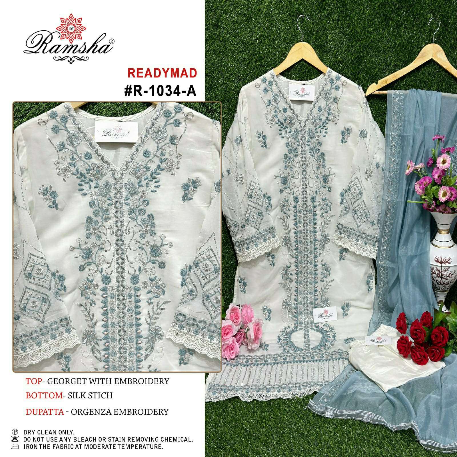 RAMSHA R 1034 A & B READYMADE PAKISTANI SALWAR SUITS COLLECTION